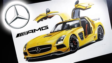 2014 Mercedes Benz SLS AMG Black Series Drawing Time Lapse