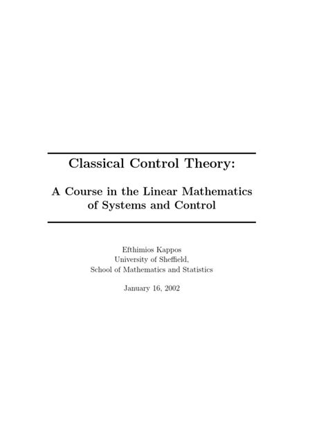 classical control theory linear mathematics of systems and control pdf eigenvalues and