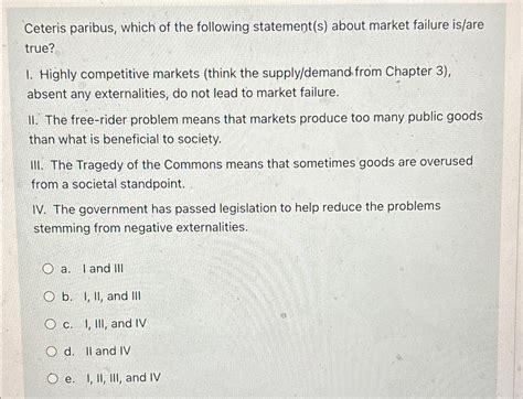 Solved Ceteris Paribus Which Of The Following Statement S Chegg