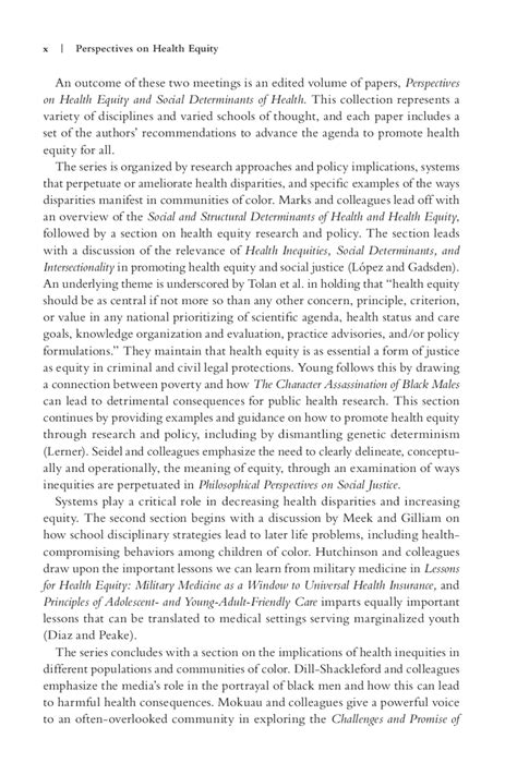 Front Matter Perspectives On Health Equity And Social Determinants Of