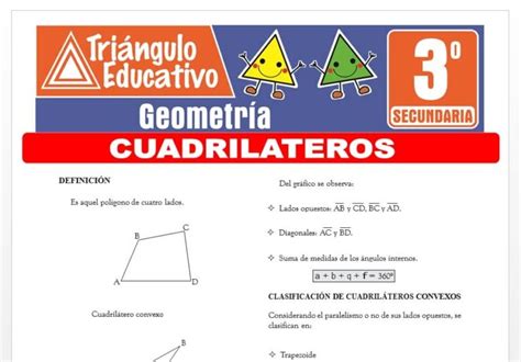 Cuadriláteros para Tercero de Secundaria Fichas GRATIS
