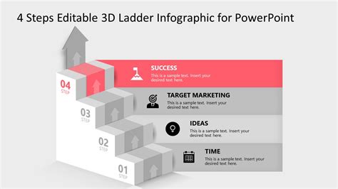 4 Steps Editable 3D Ladder Infographic For PowerPoint SlideModel