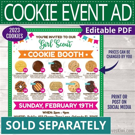 Lbb Girl Scout Cookie Menu Printable Booth Sign Instant Etsy