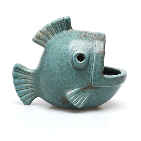 GUNNAR NYLUND Figurin fisk stengods monogramsignerad Rörstrand