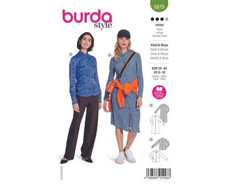 Schnittmuster Burda Style Kleid Bluse 5879 Der Buntspecht Shop