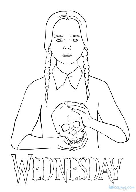 Merlina Addams Dibujos Para Colorear
