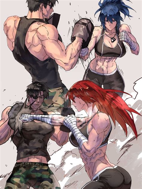 Leona Heidern Orochi Leona And Heidern The King Of Fighters Drawn