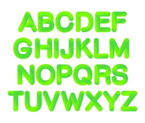 Alphabet Letters In Green Colors Stock Vector Tatus 11945357