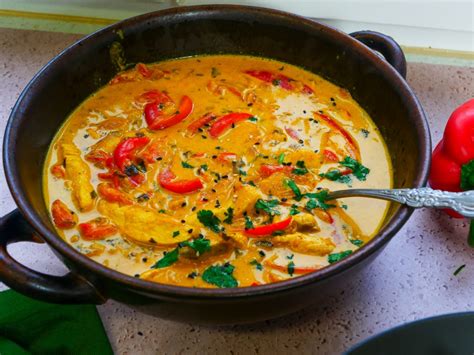 Paprika H Hnchen Curry Mit Kokosmilch Super Lecker Einfach