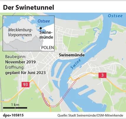 Swinetunnel Schneller von Brandenburg über Polen nach Usedom an Ostsee