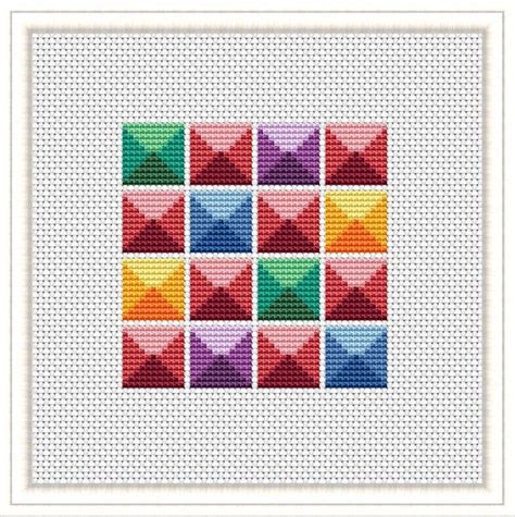 Geometric Cross Stitch Pattern Easy Beginners Cross Stitch Pattern PDF