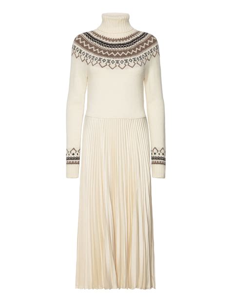 Polo Ralph Lauren Hybrid Sweater pleated Turtleneck Dress Kjólar