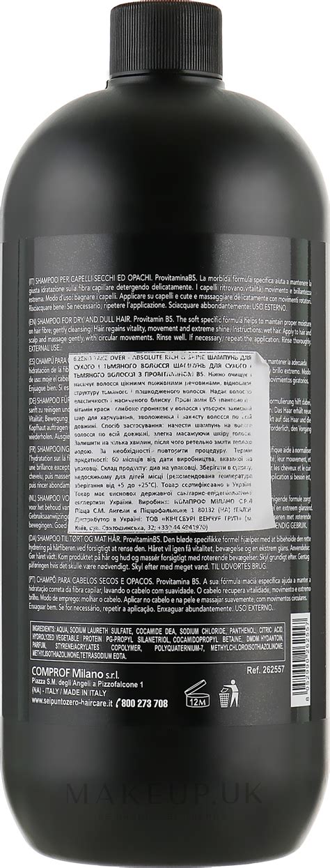 Seipuntozero Take Over Absolute Rich And Shine Shampoo Dry Dull