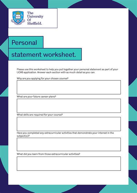 Personal Statement Worksheet Statement Worksheet Please Use This