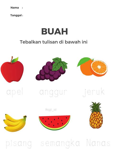 Lembar Kerja Paud Tk Buah Buah Jeruk Lembar Kerja