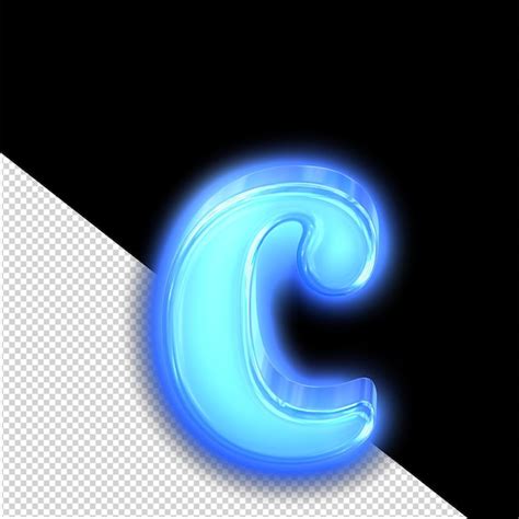 El símbolo azul neón letra c Archivo PSD Premium