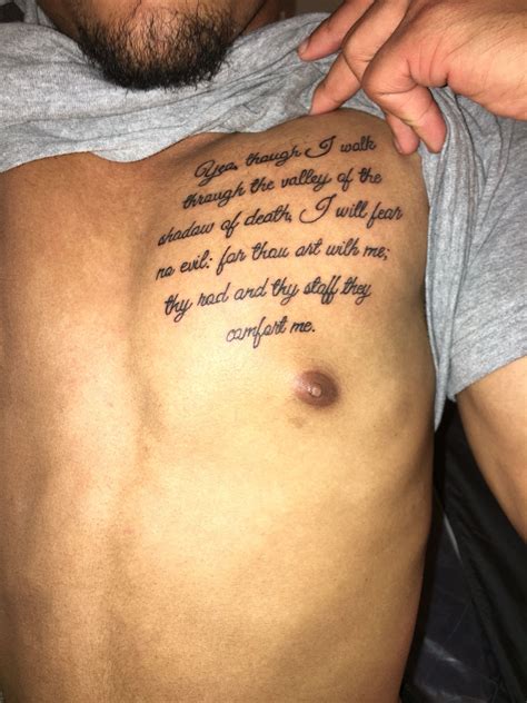 Psalms 23 Chest Tattoo