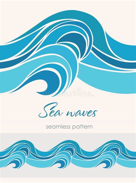 Blue Water Sea Waves Abstract Vector Background Water Wave Curve