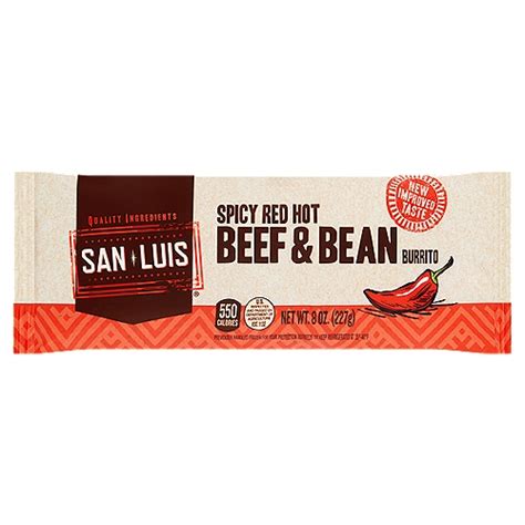 San Luis Spicy Red Hot Beef And Bean Burrito 8 Oz