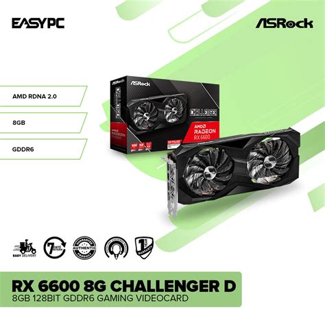 EasyPC Asrock RX 6600 8G CHALLENGER D CHALLENGER White 8gb 128bit