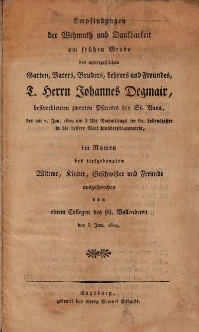 Empfindungen der Wehmuth und Dankbarkeit am frühen Grabe des