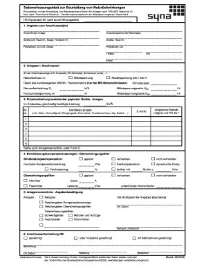 Ausfüllbar Online syna Datenerfassungsblatt zur Beurteilung von Netzr
