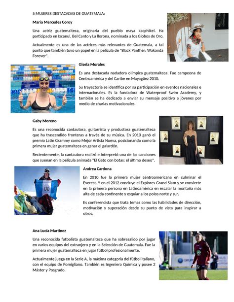 5 Mujeres Destacadas DE Guatemala 5 MUJERES DESTACADAS DE GUATEMALA