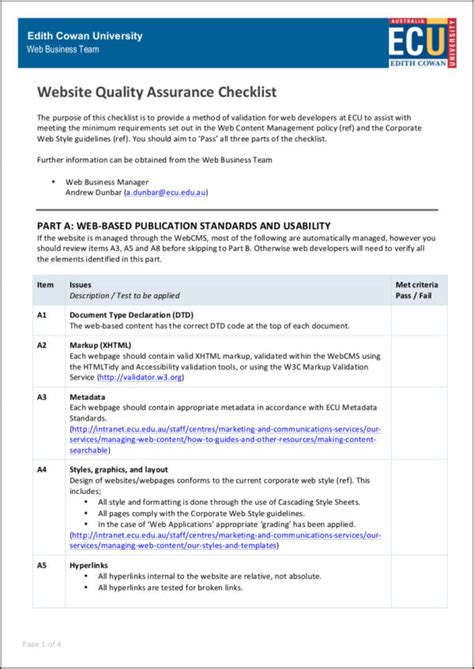 FREE 19 Quality Checklist Samples Templates In PDF MS Word