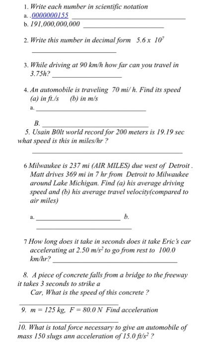 solved 1 write each number in scientific notation a b