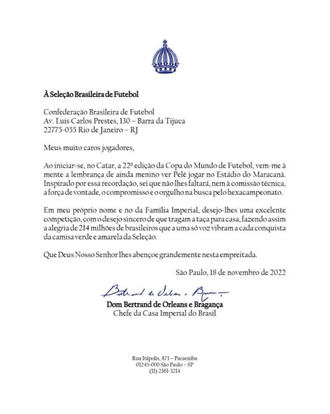 Pró Monarquia on Twitter Mensagem de Sua Alteza Imperial e Real o
