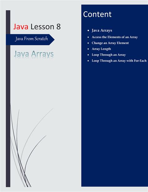 Lesson 8 Arrays In Java Java Lesson 8 Content Java Arrays Access The