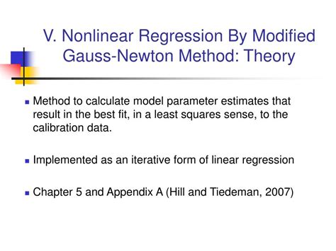 ppt v nonlinear regression by modified gauss newton method theory powerpoint presentation
