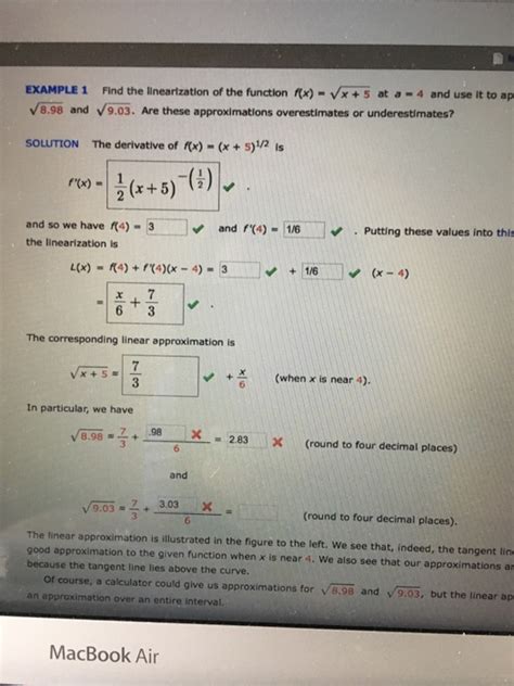 solved find the linearization of the function f x