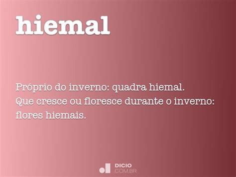 Hiemal Dicio Dicionário Online de Português