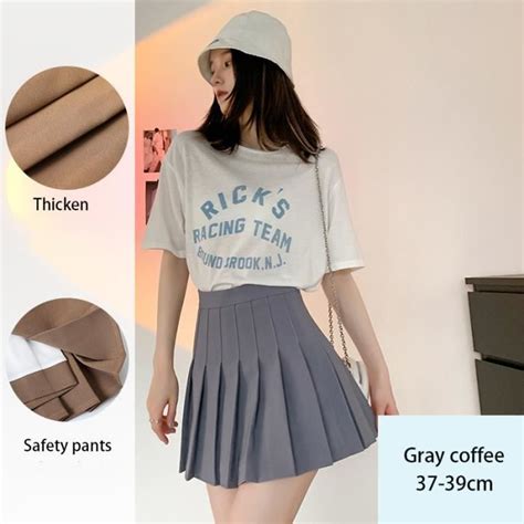 Jupe courte Mini jupes courtes plissées taille haute 20FAGr Gray