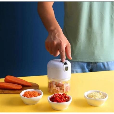 Mini Processador de Alimentos Alho Cebola Elétrico Recarregável 3