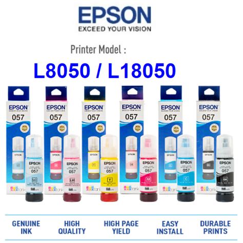Epson 057 Ink Bottle For L8050 L18050 Printer Black Cyan Magenta