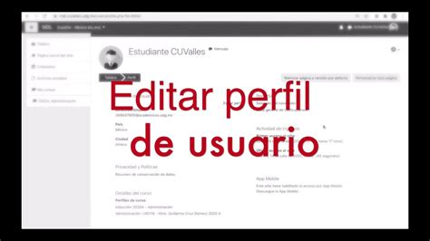 Moodle Editar Perfil YouTube