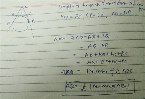 A Circle Touches The Side BC Of ABC At P And Touches AB And AC Produced