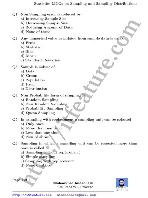 sampling 1 pdf sampling statistics errors and residuals