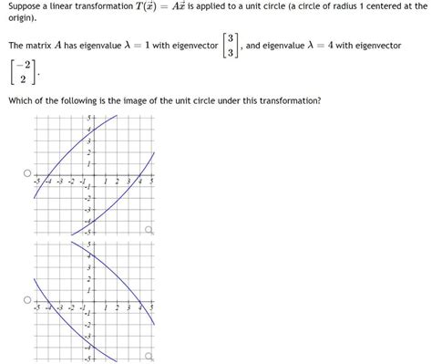 suppose a linear transformation t x ax is applied to