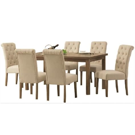 Ripley JUEGO DE COMEDOR ALTO HOGAR 6 SILLAS VERONIKKA BEIGE