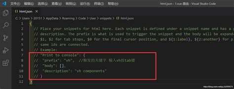 Vscode自定义快捷键生成vue实例模板——附模板代码快捷键显示vue格式 Csdn博客