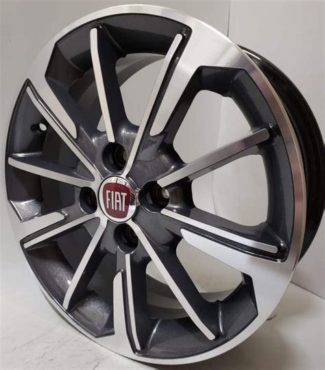 Jogo De Roda Aro Fiat Strada Grafite Ou Preto X Bicos