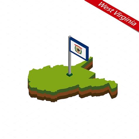 Premium Vector West Virginia Isometric Map And Flag Vector Illustration