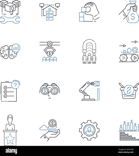 Automated Processes Line Icons Collection Efficiency Streamlining
