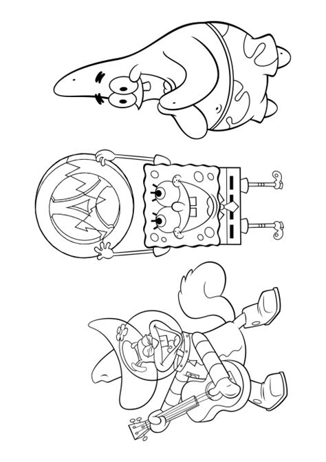 Patrick Star Sandy Cheeks Og Spongebob Tegninger Til Farvel Gning The