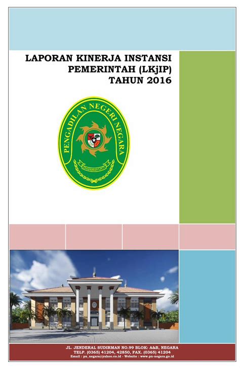 PDF LAPORAN KINERJA INSTANSI PEMERINTAH LKjIP TAHUN 2016 Pdf