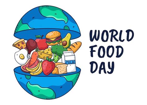 Doodle D A Mundial De La Alimentaci N Vector Premium