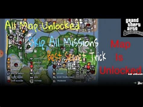 HOW TO UNLOCK FULL MAP AND SKIP ALL MISSIONS GTA SAN ANDREAS ANDROID